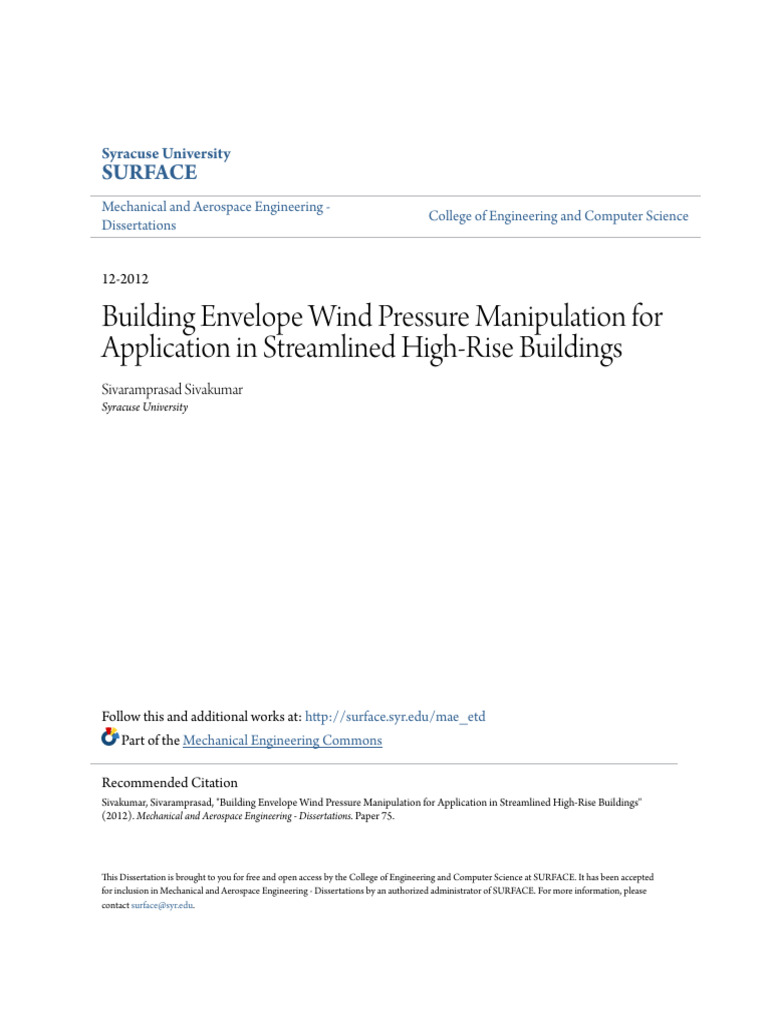 Building Envelope Wind Pressure Manipulation For Application in ...