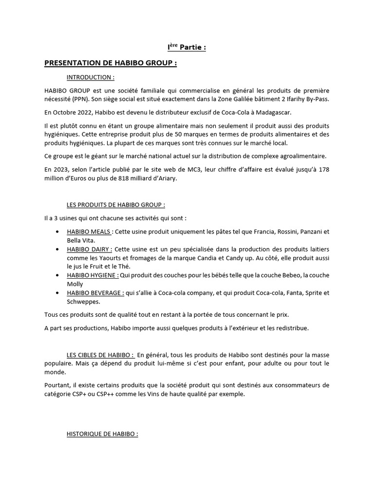 Présentation de Habibo Group à Madagascar | PDF | Business ...