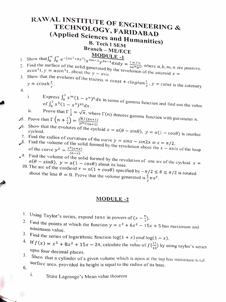 Module B Tech I Important Questions Pdf