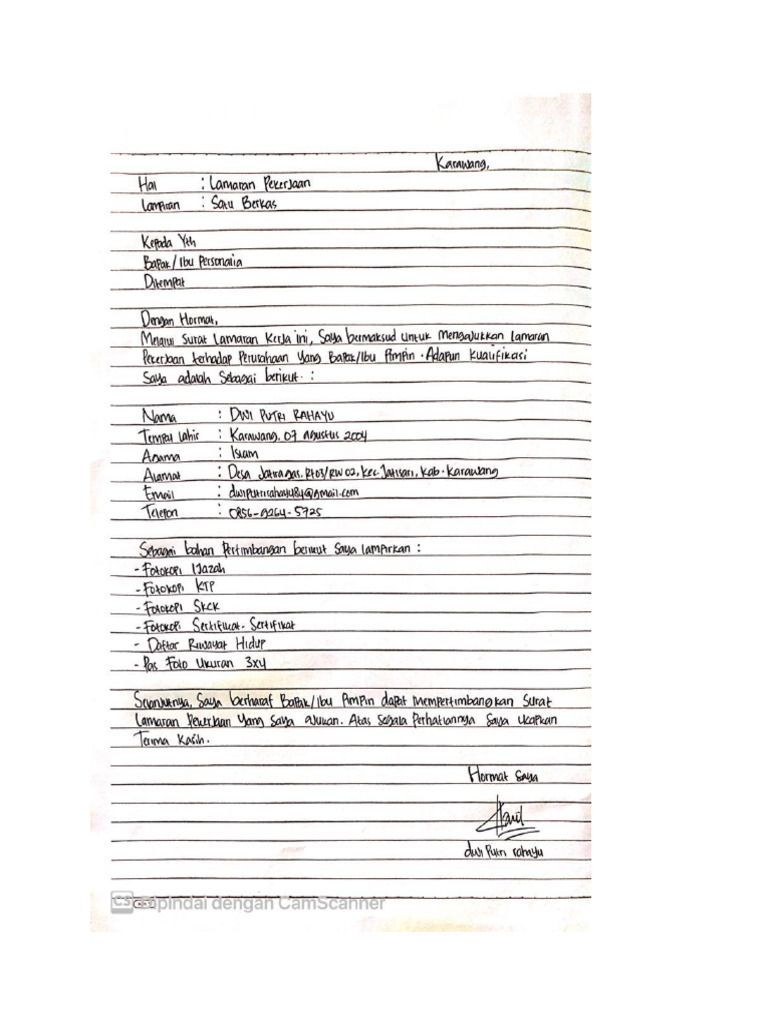 Berkas Lamaran | PDF