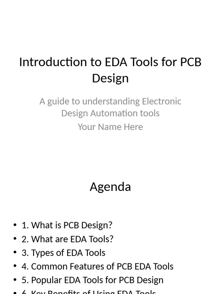 EDA Tools For PCB Design Presentation Fixed | PDF
