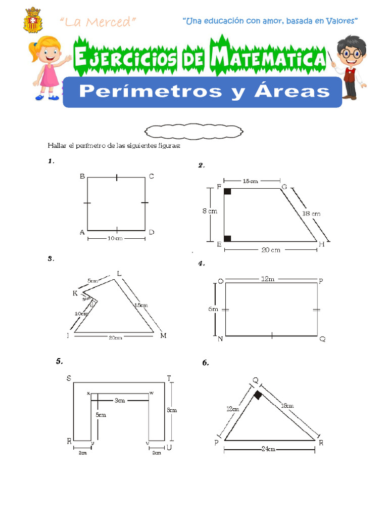 Ejercicios de Área y Perímetro 4º Primaria | PDF