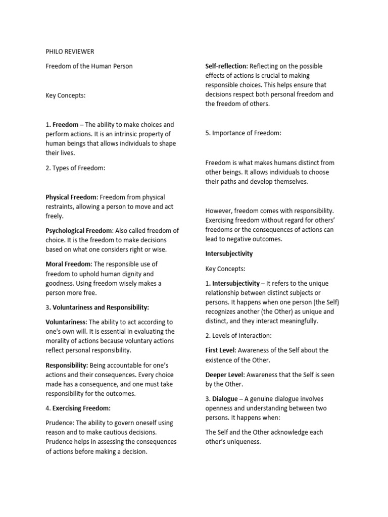 Philo Reviewer | PDF | Free Will | Society