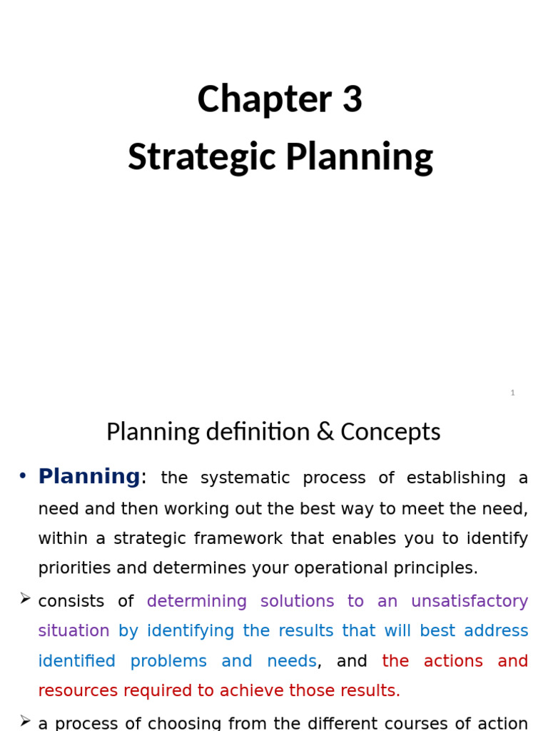 Chapter 3 Startegic Planning | PDF | Strategic Planning | Swot Analysis