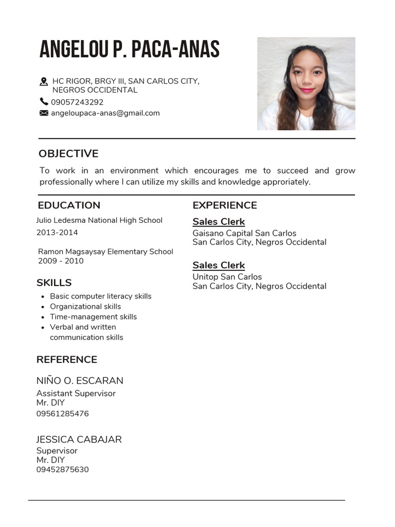 Resume: Angelo P. Paca-Anas | PDF