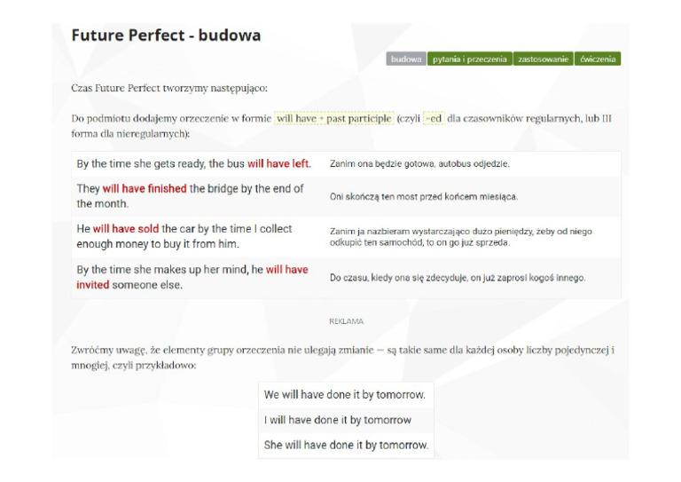 Future Perfect 1 | PDF