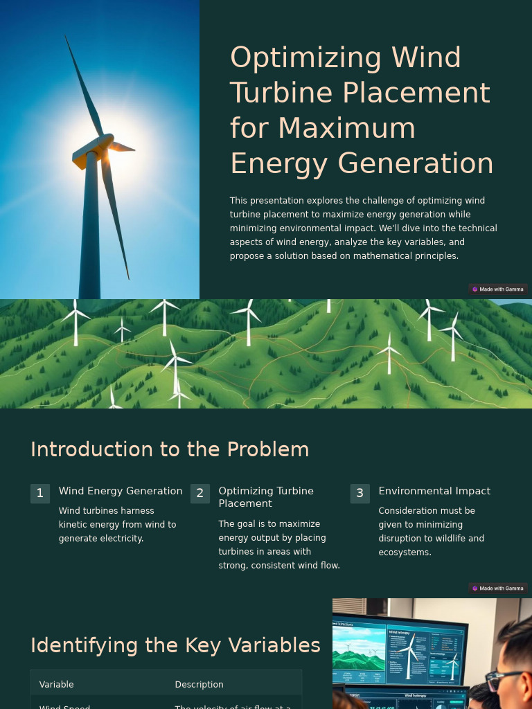 Optimizing Wind Turbine Placement For Maximum Energy Generation | PDF | Turbine | Wound