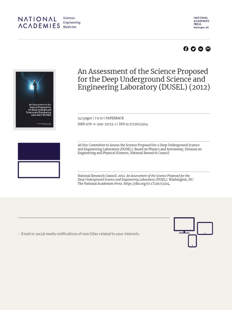 Deep Underground Science | PDF | Neutrino | Dark Matter