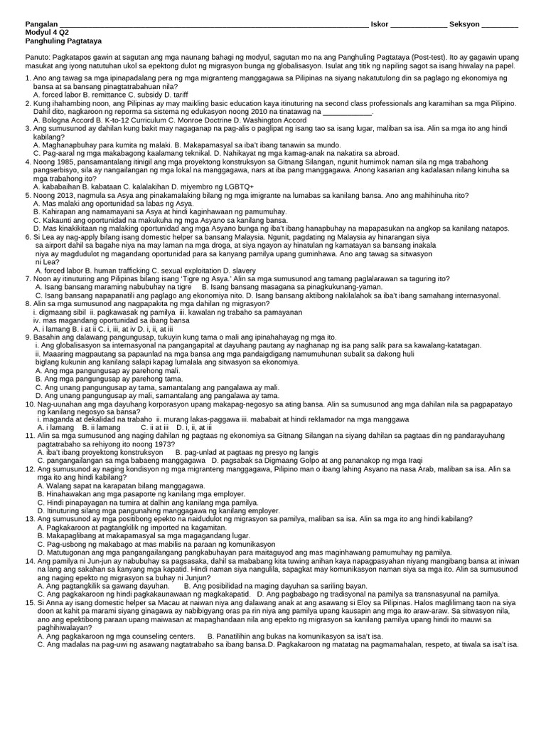 Tayahin Modyul 4 Q2 | PDF