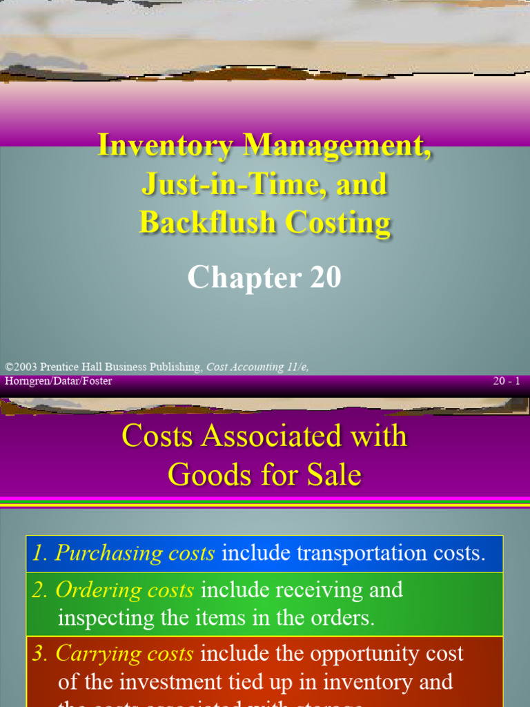 Chapter 20 Inventory MGT and Blackflash Costing | PDF | Inventory | Lean Manufacturing