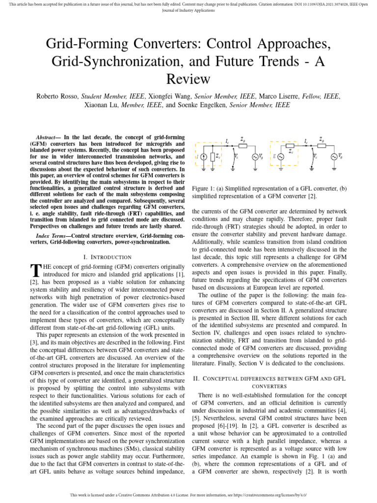 Grid-Forming Converters Control Approaches Grid-Sy | PDF | Electrical ...