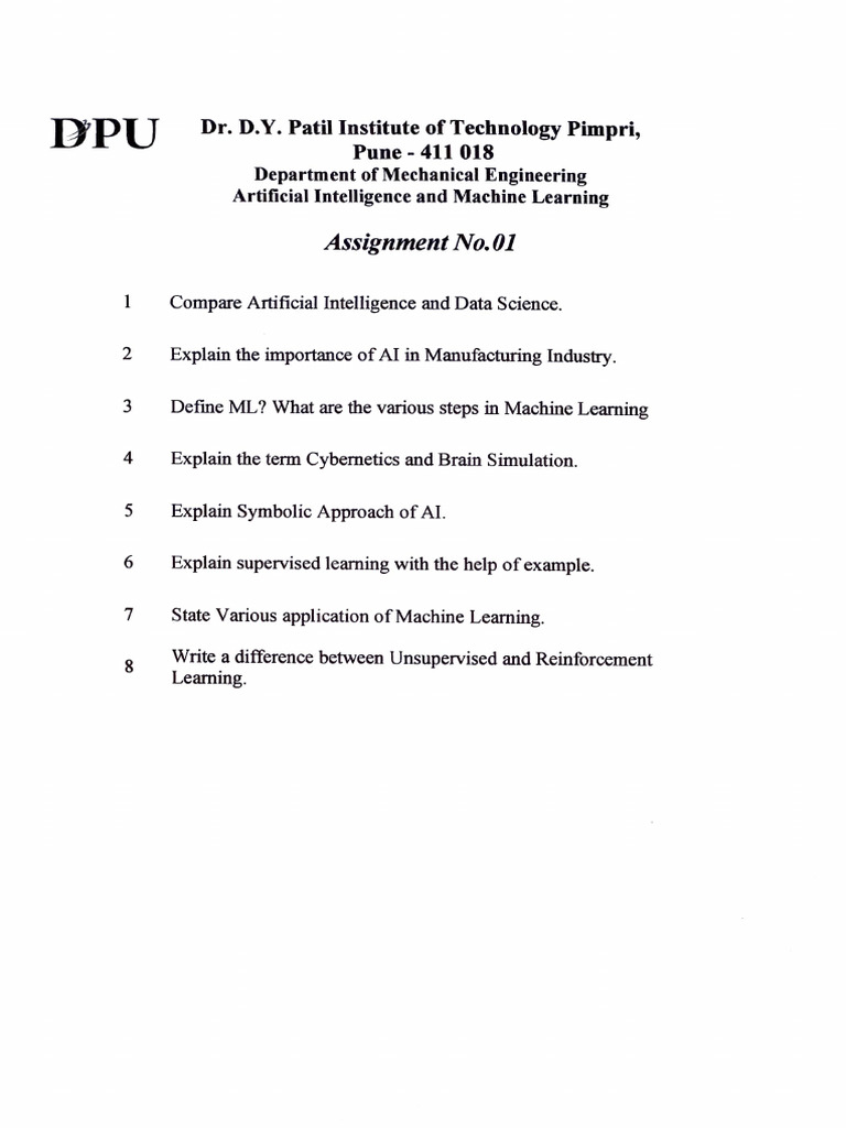 AIML - Assignment No 01 | PDF