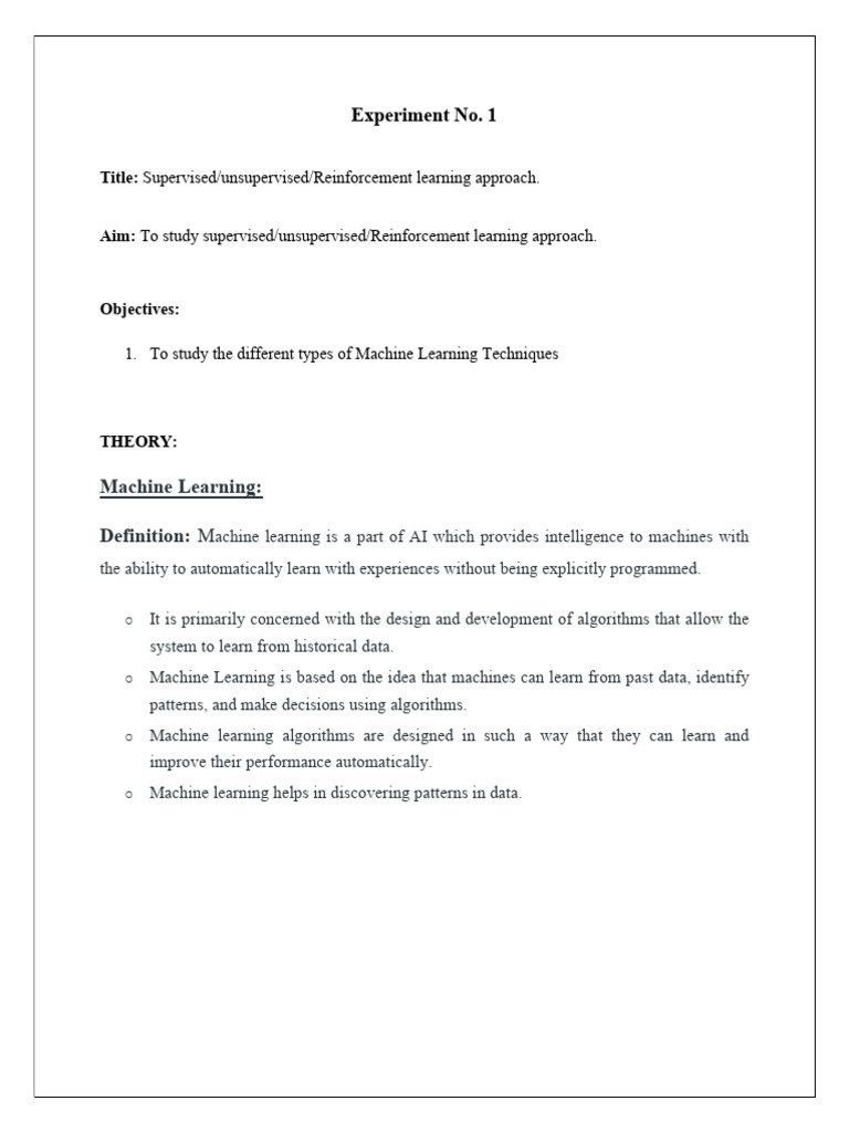 AIML - Practical No.01 | PDF | Machine Learning | Statistical Classification