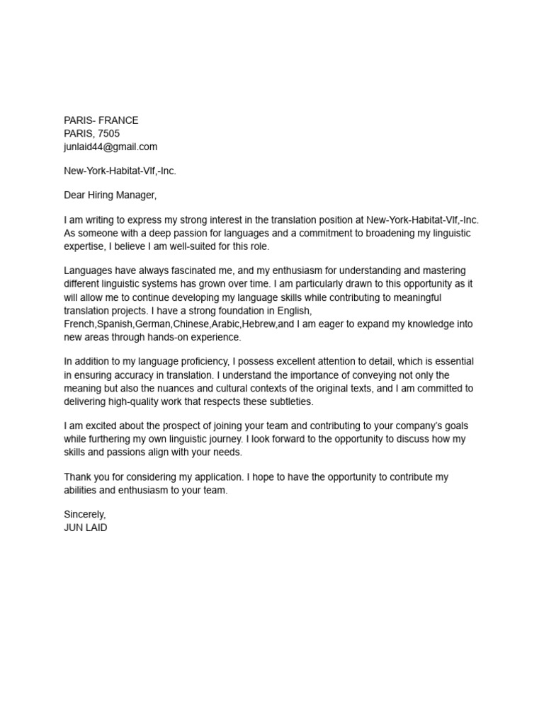 Cover Letter | PDF