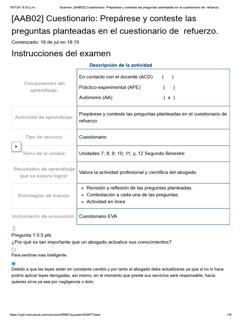 Cuestionario de Refuerzo para Abogados | PDF | Justicia | Crimen y ...