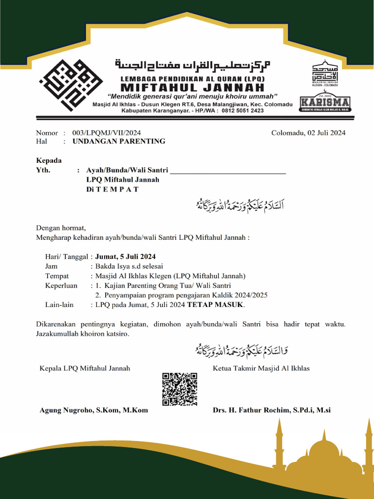 Undangan Parenting Juli 2024 | PDF