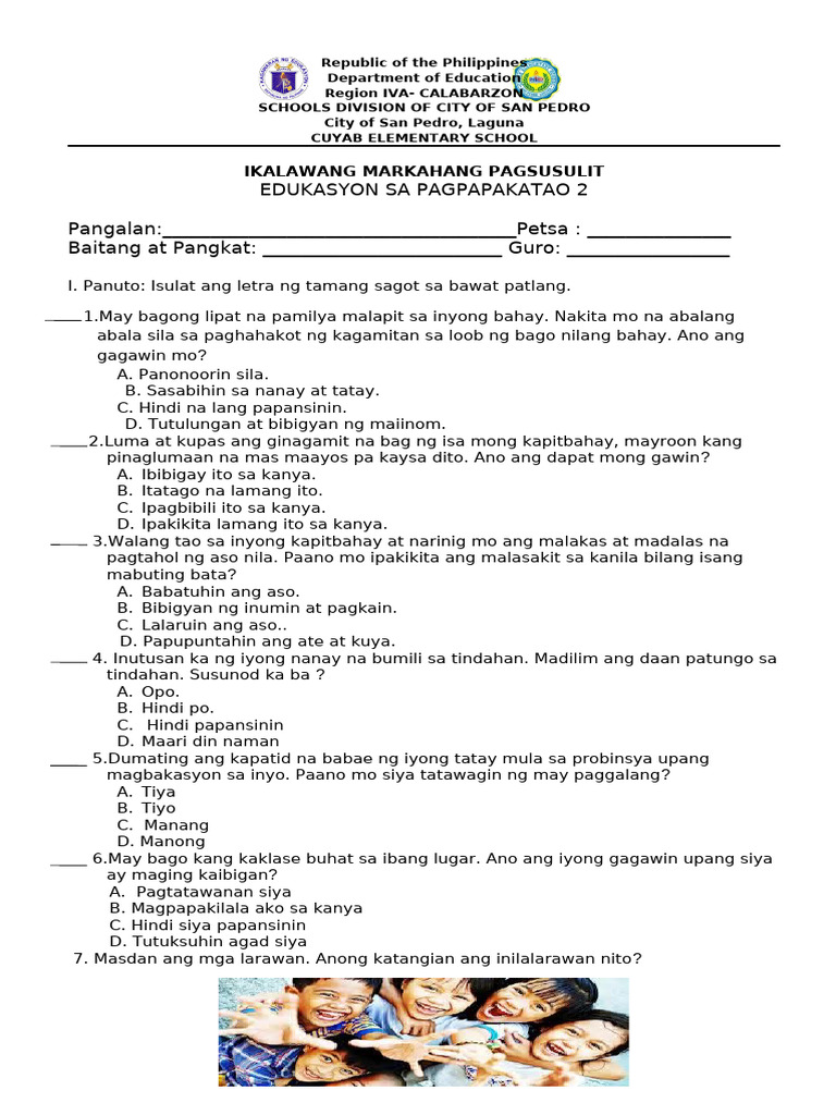 Esp 2 2ND Periodical Test | PDF