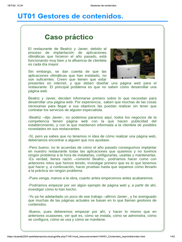 UT01. Gestores de Contenidos | PDF | Sitios web | Red mundial