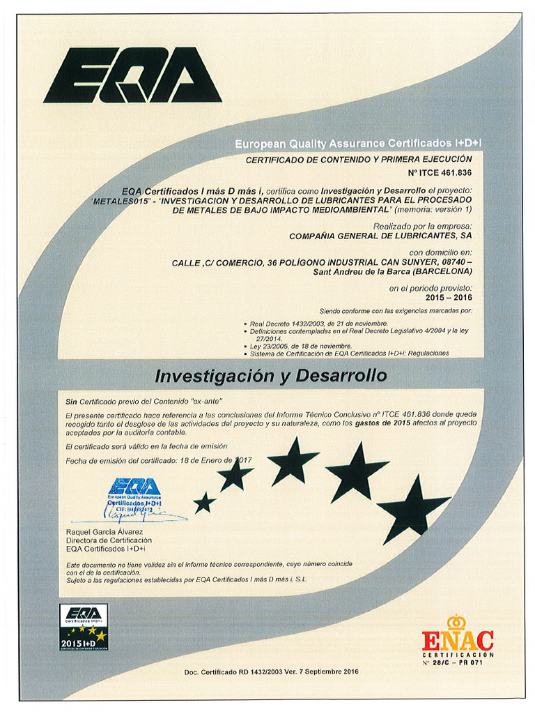 Certificado-ID Bajo Impacto-Ambiental 2017 | PDF