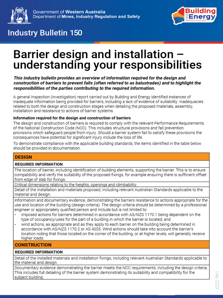 Ib 150 - Barrier Design and Installation - Understanding Your ...