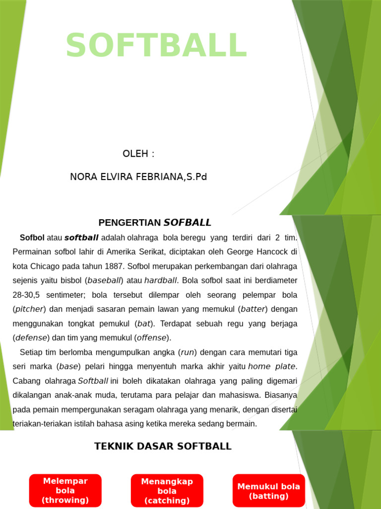 Teknik Dasar Softball | PDF