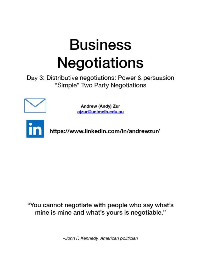Distributive Negotiations: Power & Tactics | PDF | Negotiation | Bargaining