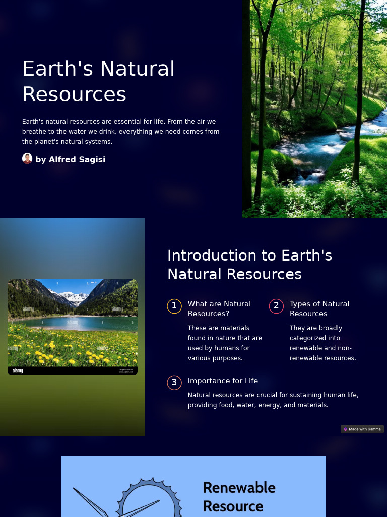 Earths Natural Resources | PDF | Renewable Energy | Sustainability