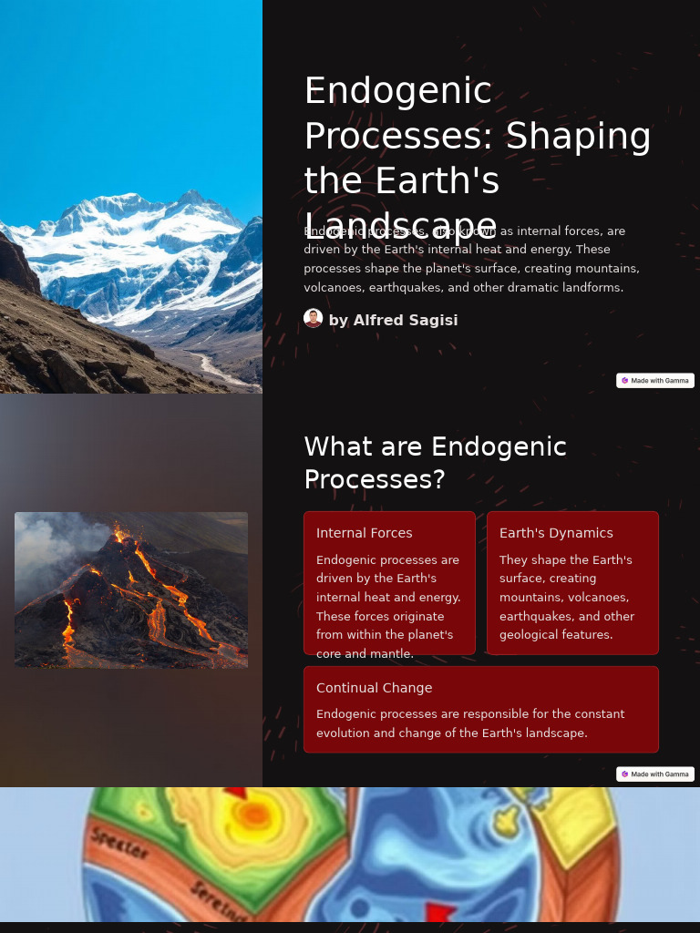 Endogenic Processes Shaping The Earths Landscape | PDF | Volcano | Magma