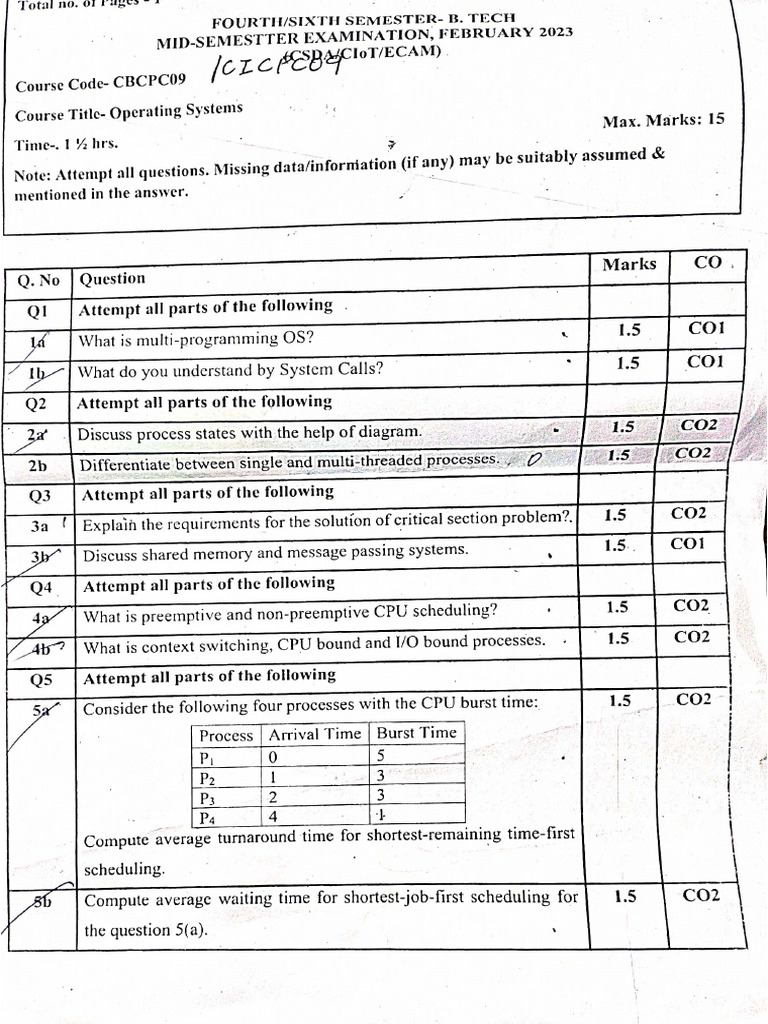 4th Sem Cse Pyqs | PDF