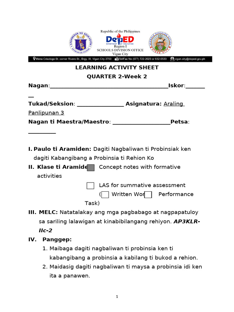 AP3 Q2 LAS CN Week2 | PDF