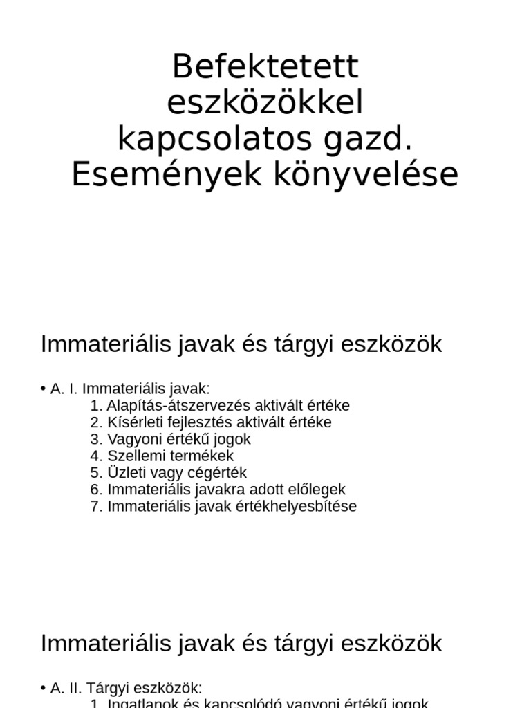 Befektetett Eszk Gazd Esem | PDF