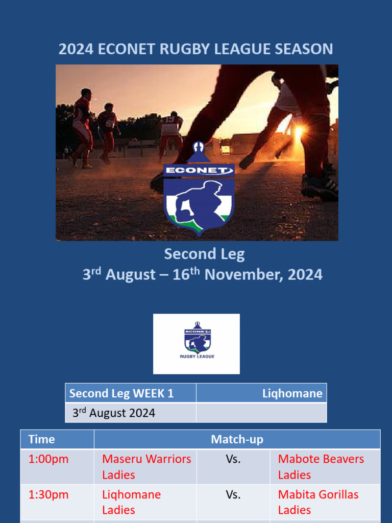 ERL Second Leg Fixture 2024 | PDF