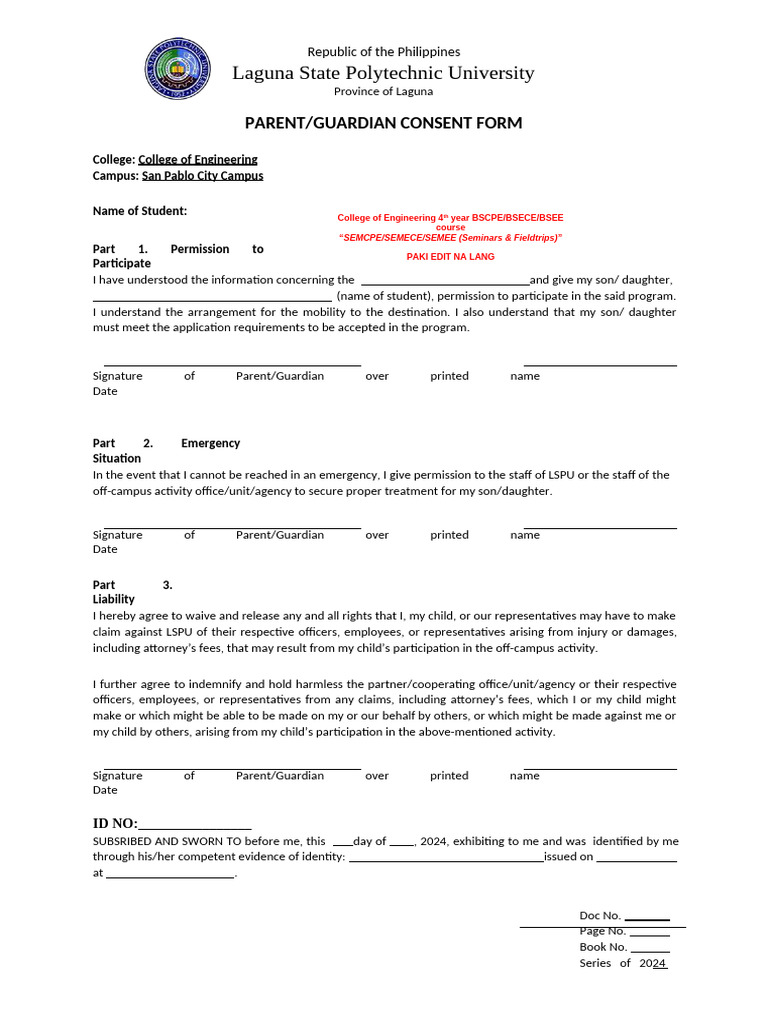 Consent Form Tour | PDF | Common Law | Private Law