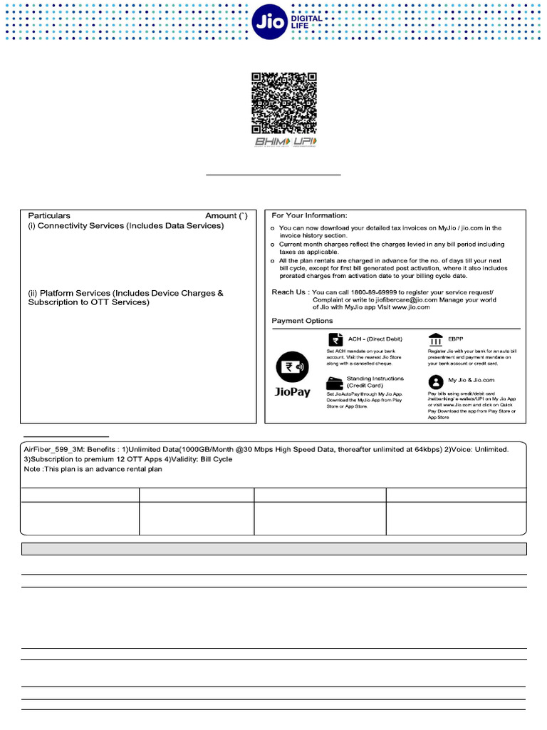 Jio Bill - Oct | PDF | Payments | Taxes