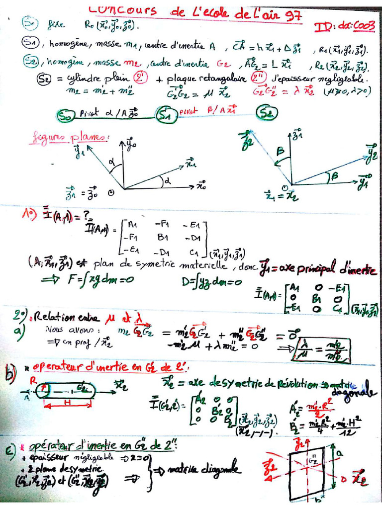 Corrigé TD Dynamique Ecole de L'air | PDF