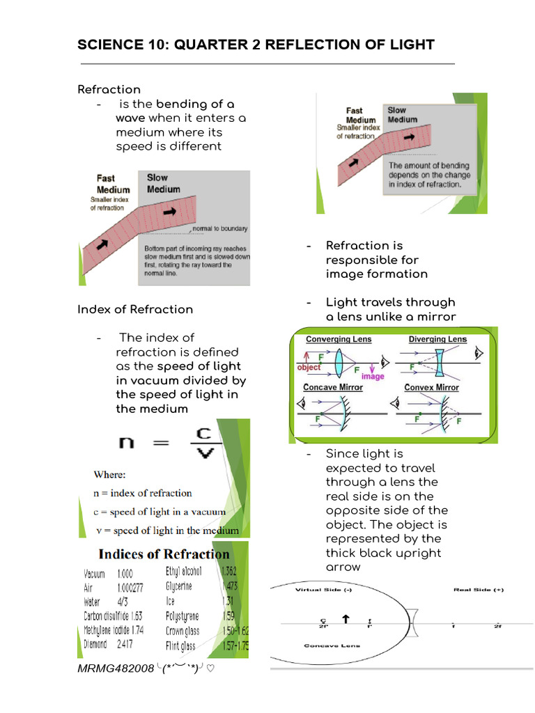 Refraction and Lens Image Formation | PDF | Lenses | Glass Engineering ...