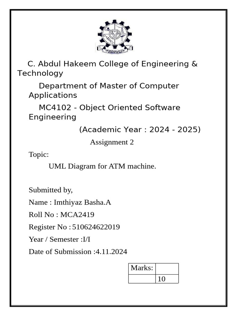 OOSE Assignment 2 | PDF