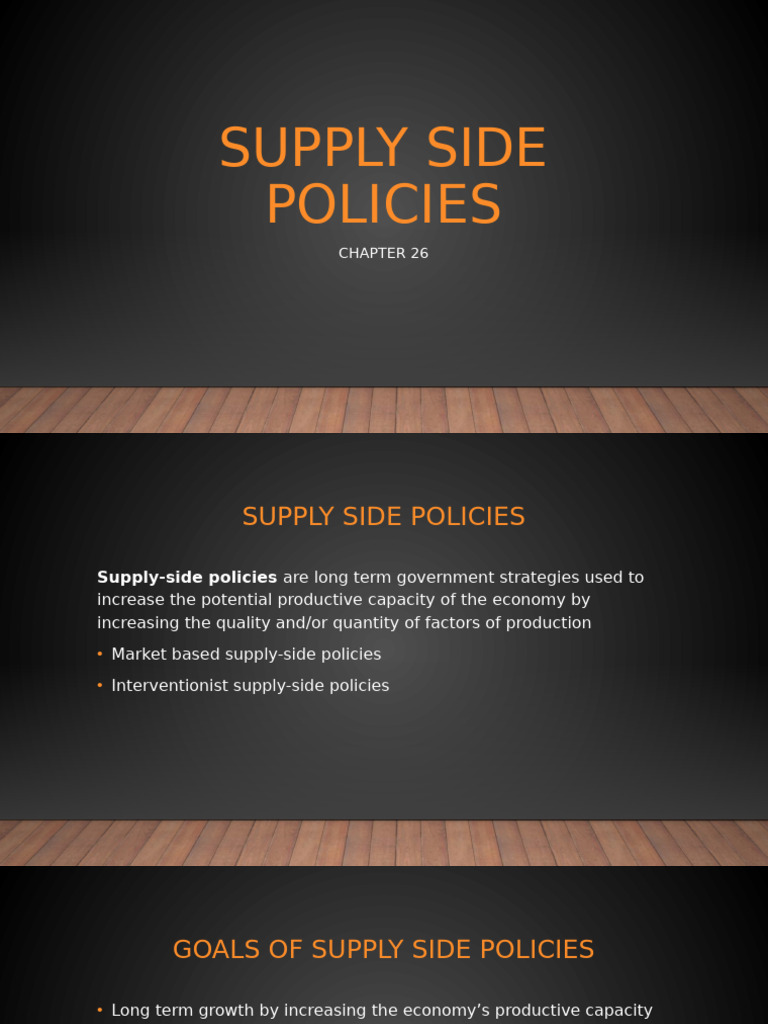 Supply Side Policies | PDF | Supply Side Economics | Labour Economics