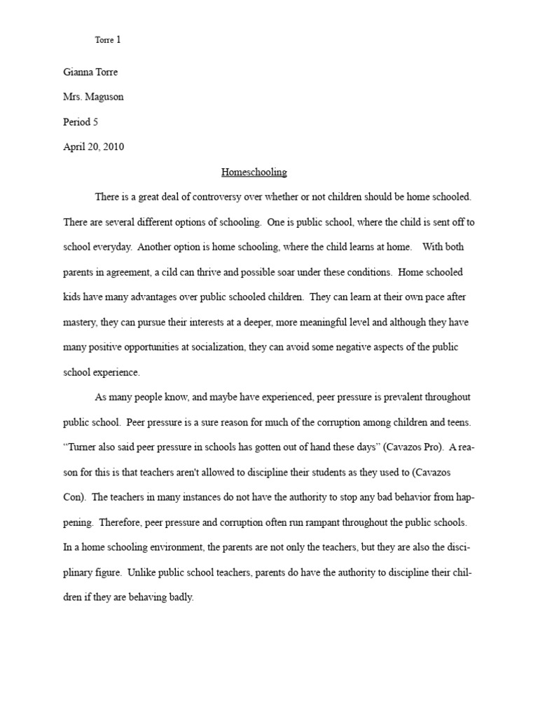 Homeschooling Research Paper | PDF | Homeschooling | Teachers