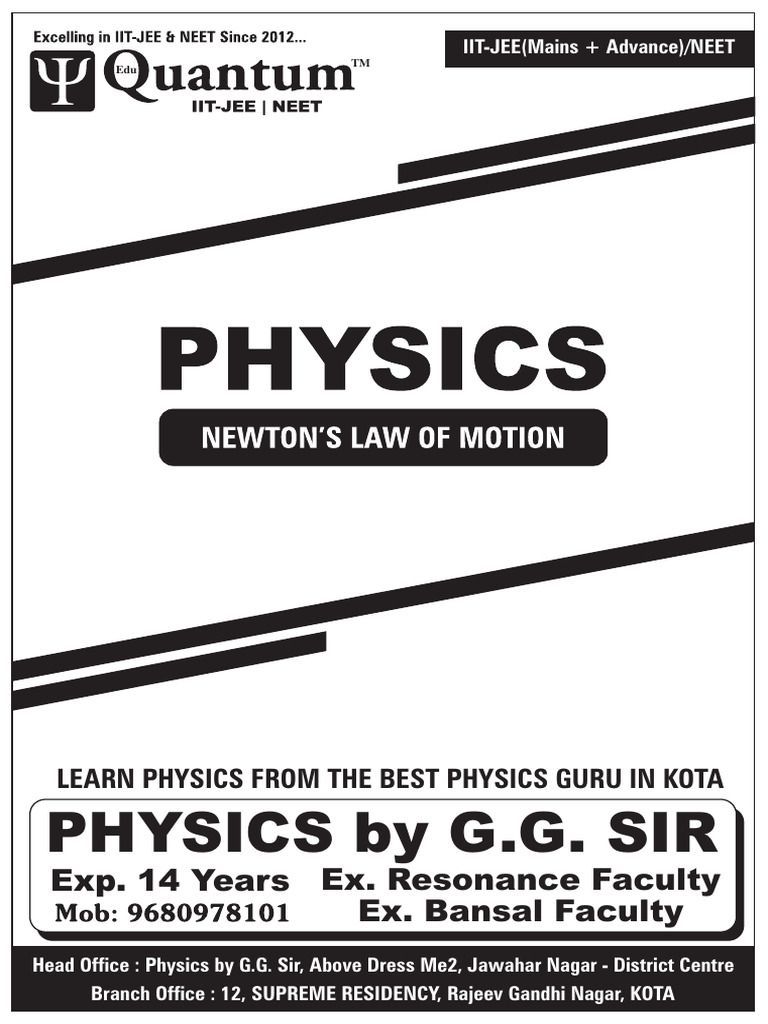 Physics by G.G. Sir: Exp. 14 Years Ex. Resonance Faculty Ex. Bansal ...