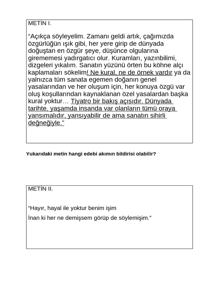 Akimlar Ortak Meti̇nler | PDF