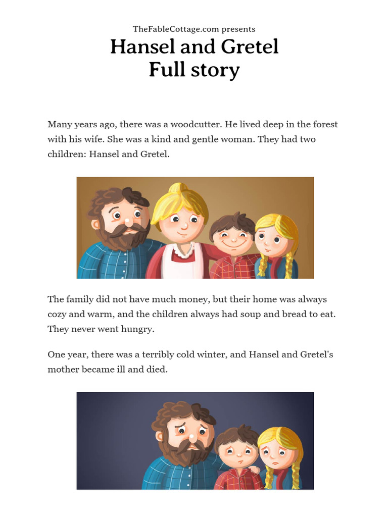 Hansel and Gretel (Text, Audio + Video) | PDF | Hansel And Gretel ...