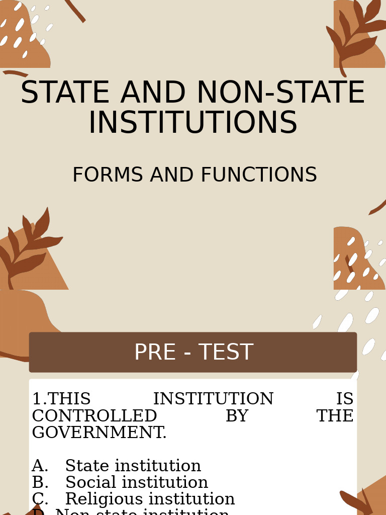 State and Non State Institution | PDF | Institution | Cooperative