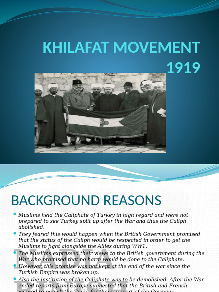 History and Culture of Pakistan Chapter 7 Khilafat Movement | PDF ...