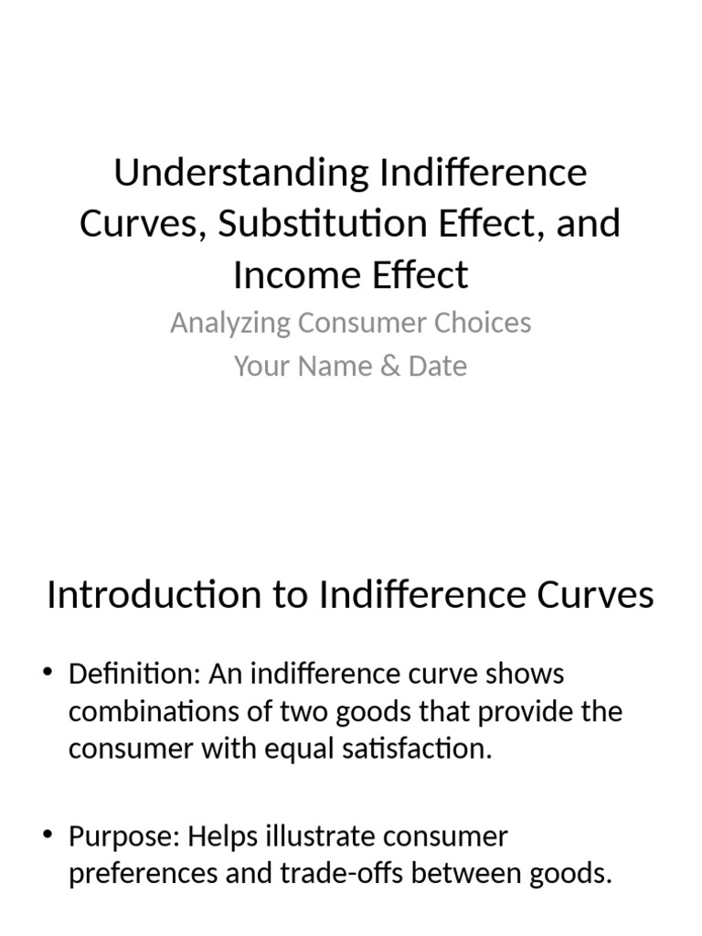 Indifference Curves Presentation | PDF | Marketing | Economics