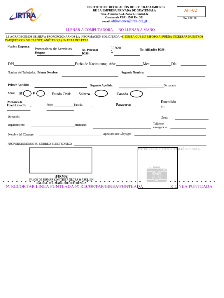 Solicitud de Carne de Irtra | PDF | Gobierno y personalidad