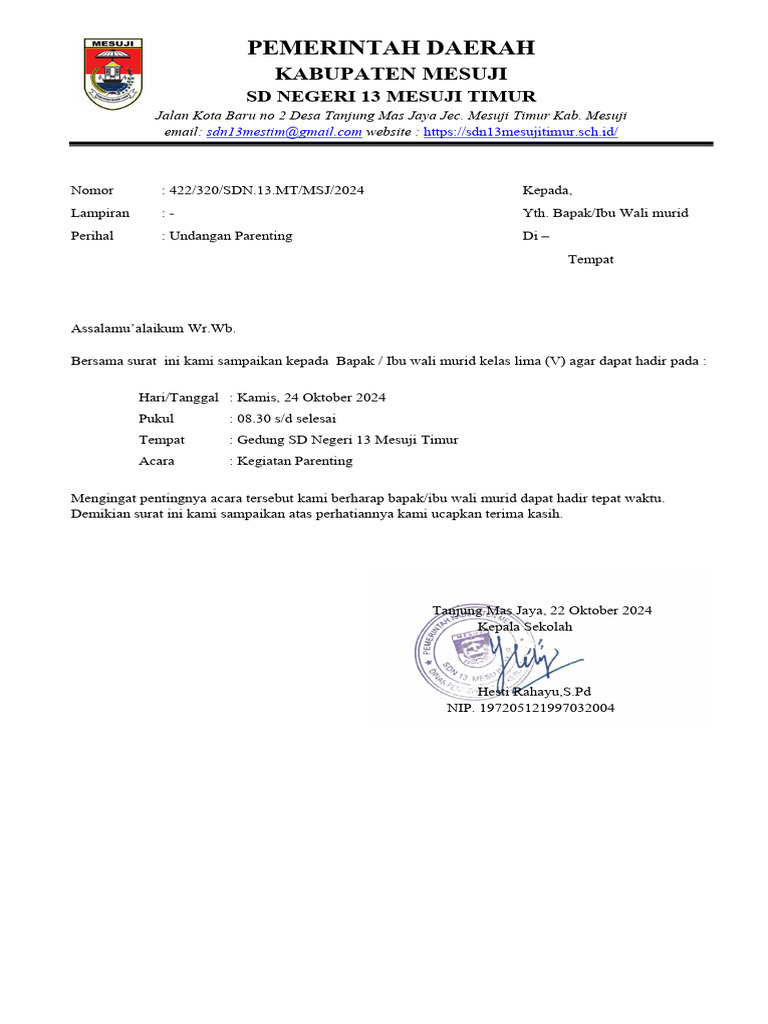 Undangan Parenting Cetak | PDF