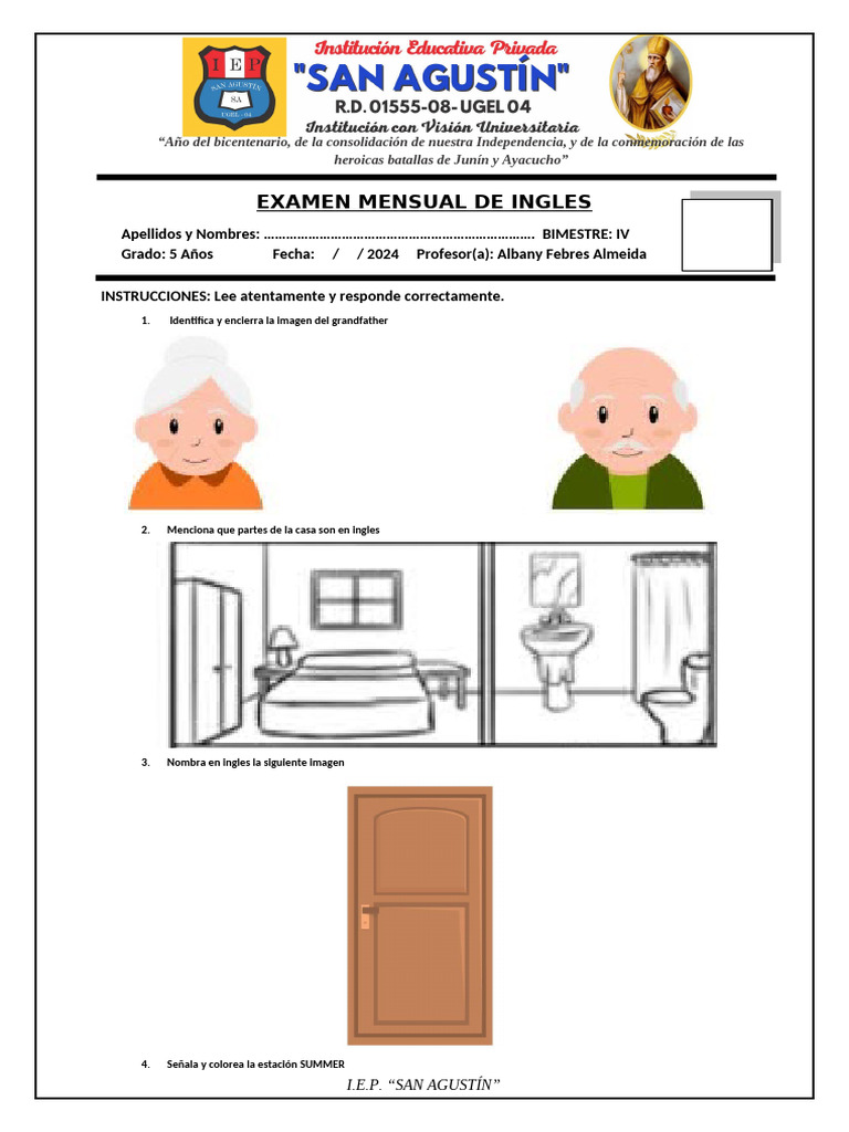 Examen de Ingles 2 | PDF