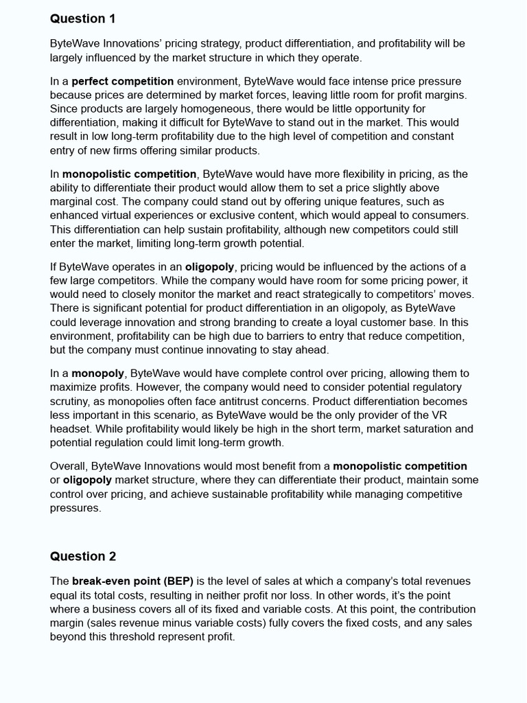 ME Assignment | PDF | Profit (Economics) | Demand