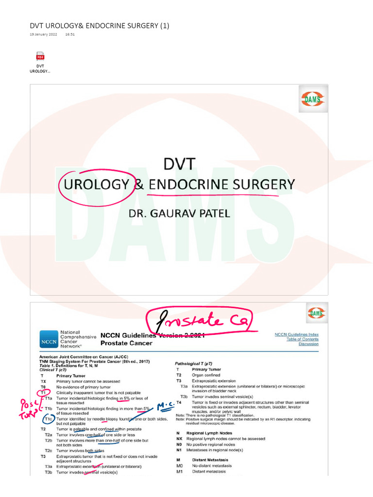 19 Jan - Surgery (DR Gaurav Patel) DAMS DVT 2022 | PDF
